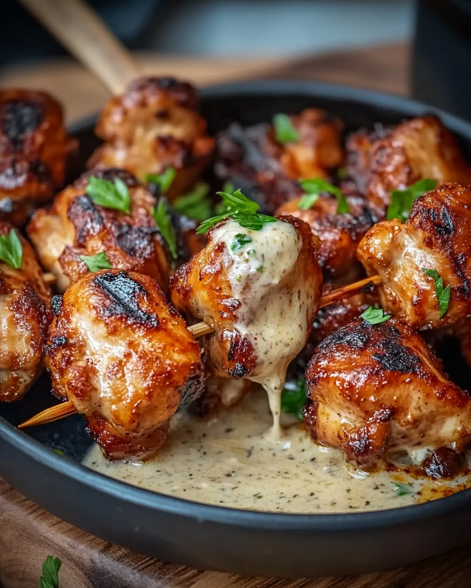 Grilled Chicken Bites With Garlic Sauce - Daily Keto Food